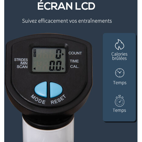 HOMCOM Stepper avec guidon stepper fitness appartement écran LCD ...