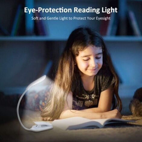 Leselampe, wiederaufladbare LED-Leselampe, 360° flexibler Hals, 3 Farbtemperaturen, 3 ...