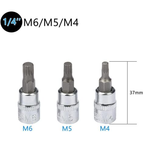 1/2'', 1/4'', 3/8'' Torx-Steckschlüssel, 12-Punkt-Torx-Bit M4 M5 M6 M8 ...