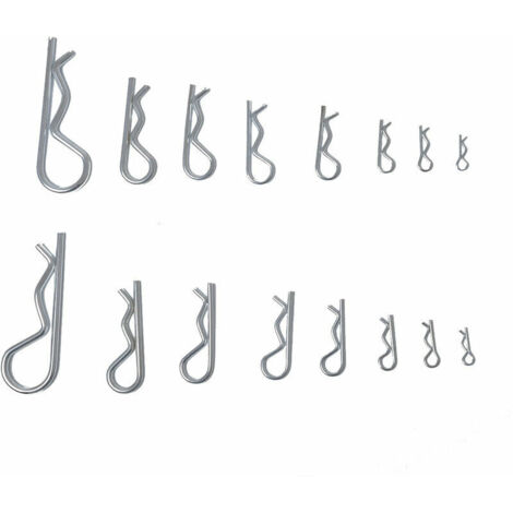 Splinte R-Clips, 100 Stück Splinte R-förmige Stifte Kohlenstoffstahl verzinkt Karosserie R ...