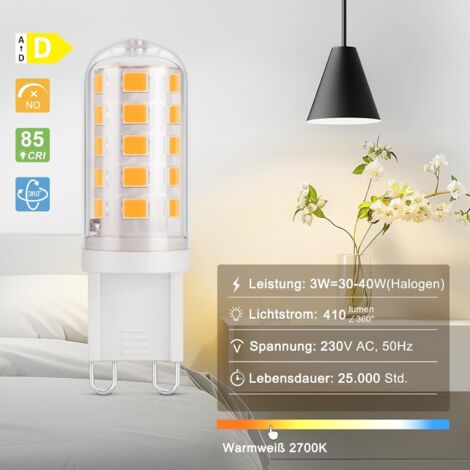 LaBlanc - G9 LED-Glühbirne 3 W, entspricht 40 W Halogen, Warmweiß 2700 ...