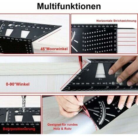 LaBlanc – 3D-Zimmermannswinkel, Winkellineal aus Aluminiumlegierung, 45 ...