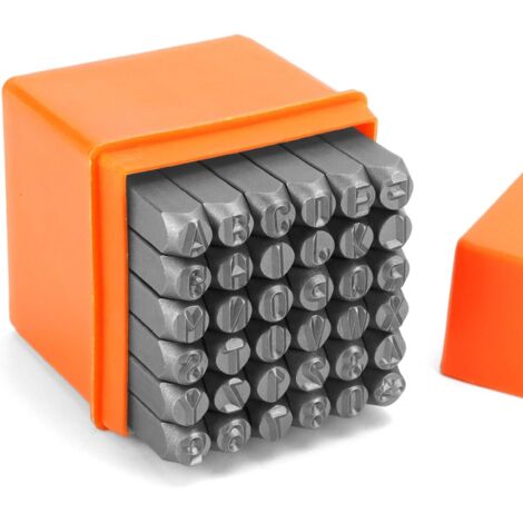 36 Stück 6 mm Buchstaben- und Zahlenstempel – Alphabet A-Z, Zahlen 0-8, Symbol & – Stanzer für ...