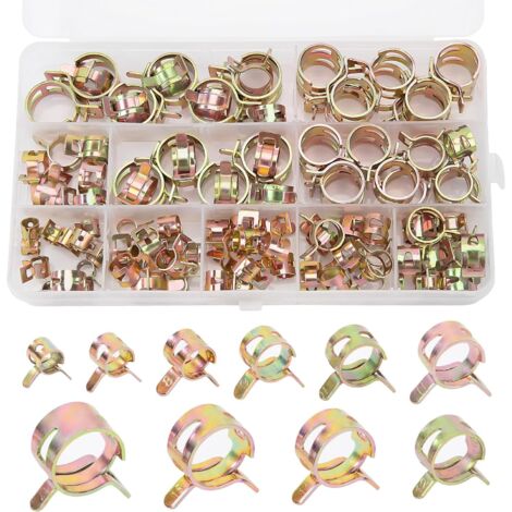 Fascette stringitubo a molla, 100 pezzi, 10 misure, 6-17 mm, fascette ...