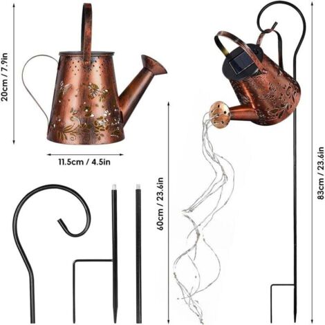 Luz solar para regadera, regadera solar con cadena de luces, luces ...