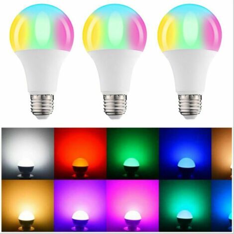Bombillas LED de color (grupo de 3), bombilla LED RGBW regulable de 12 ...