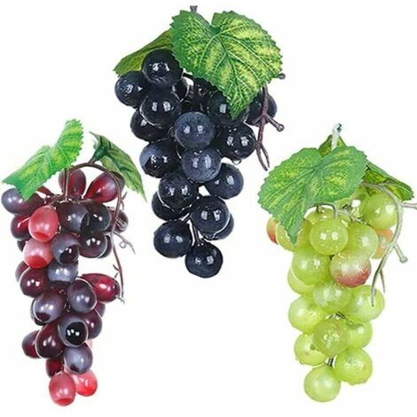 Mini racimos de uvas artificiales de goma, manojos de uvas falsas, uvas ...