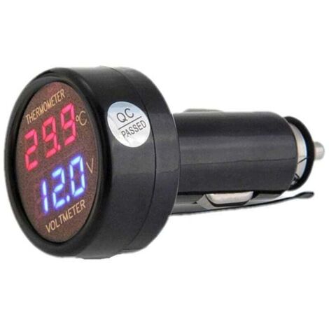 YMYNYin 1 Voltmeter + Thermometer für Auto, LKW, Bus, Motorrad ...