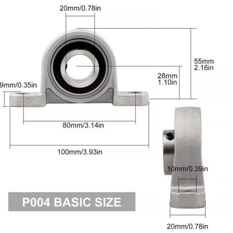 Cojinete de bloque de almohada YMYNY, rodamiento de bolas, rodamiento de aleación de zinc ...