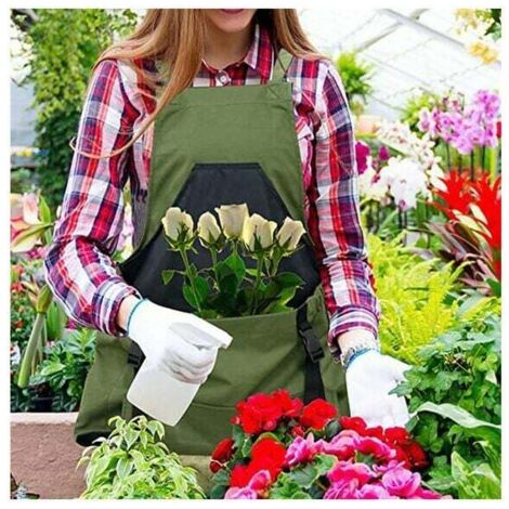 Delantal de recolección de frutas YMYNY, ajustable, con bolsillos para ...