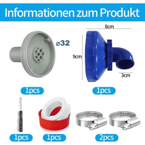 360° drehbare Pool-Einlaufdüse für Intex Bestway, Pool-Auslaufdüsen-Zubehör, Stahl-Wand-Pool ...