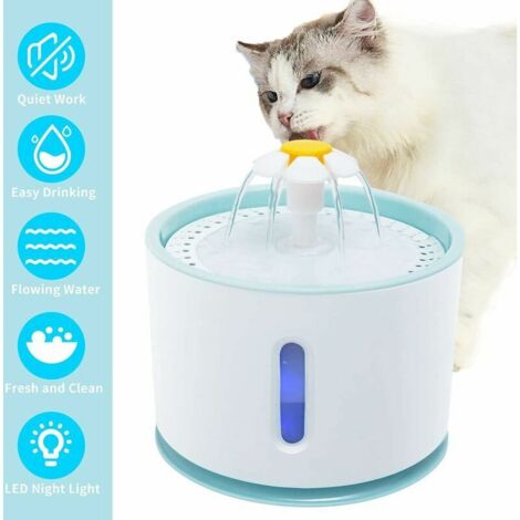 Automatischer und leiser Wasserbrunnen für Katzen und Hunde – Großes Fassungsvermögen von 2,4 l ...