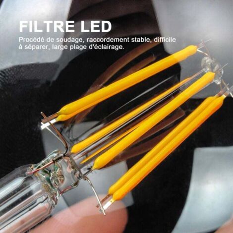 Vtizikl Lot de 4 Ampoules LED Edison Vintage G95 E27, 6W, Blanc Chaud 2200K, Ampoule Rétro à ...