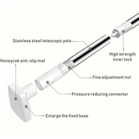 Vtizikl Tringle à Rideau Télescopique 5080cm Set Barre Rideau ...