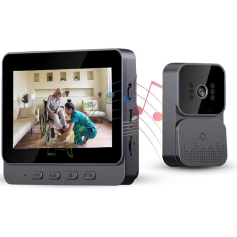 Campanello wireless con telecamera (1080P, schermo IPS 4,3 pollici ...