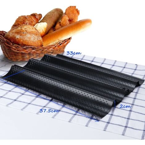 Vtizikl Plaque à Pain Perforée 4 Baguettes Plaque Moule Anti-adhésif ...