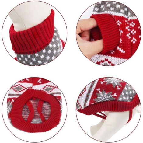 Vtizikl Manteau de pull d'hiver pour chien（Rouge，XXL）-Fei Yu