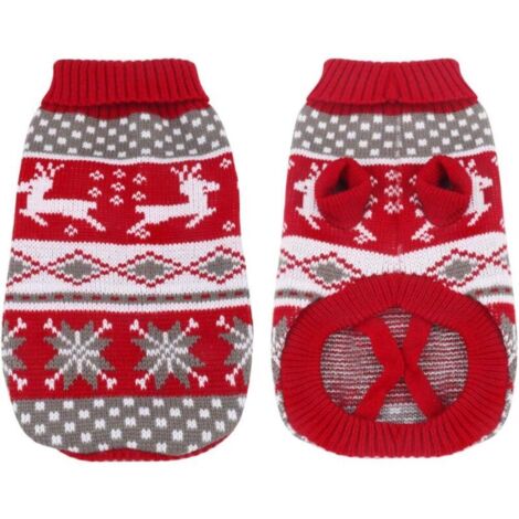 Vtizikl Manteau de pull d'hiver pour chien（Rouge，XXL）-Fei Yu