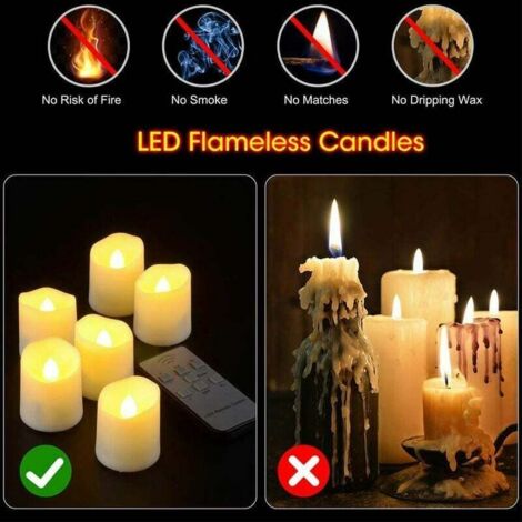 Juego de 6 velas LED recargables - Velas parpadeantes sin llama con ...