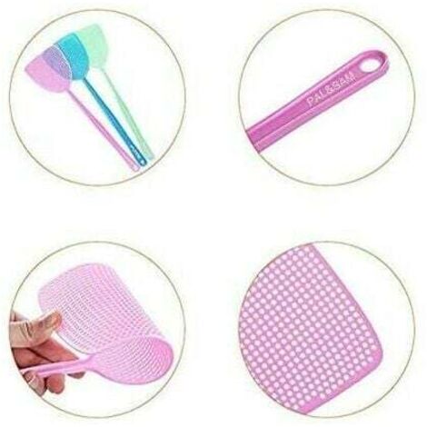 Matamoscas manual potente y flexible, colores surtidos (paquete de 3)