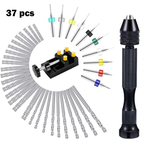 Ensemble de Mini-Perceuses à Main 37 PCS Précision Pin Vise Avec étau ...
