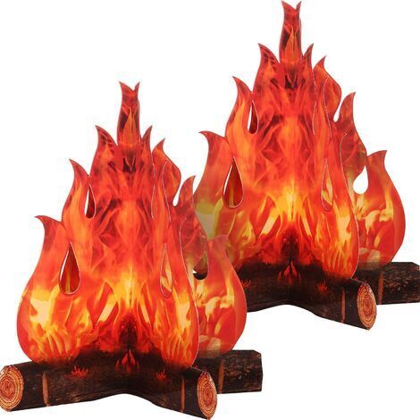 3D Flamme Torche Noyau Carton Faux Feu Faux Flamme Papier Décoration ...
