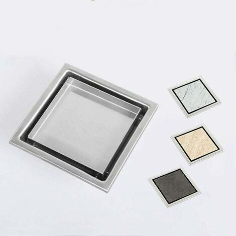 Sifone, scarico a pavimento invisibile in acciaio inox 304, scarico a pavimento quadrato ...