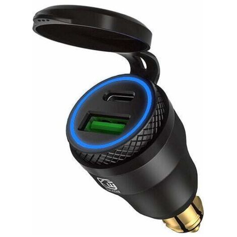 Motorrad-USB-Zigarettenanzünder-Adapter, Dual-USB-Buchse 12 V PD 3.0 ...