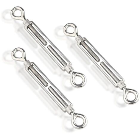 Set aus 3 M4-Spannern mit Ösen, Spanner aus Edelstahl 304 mit ...