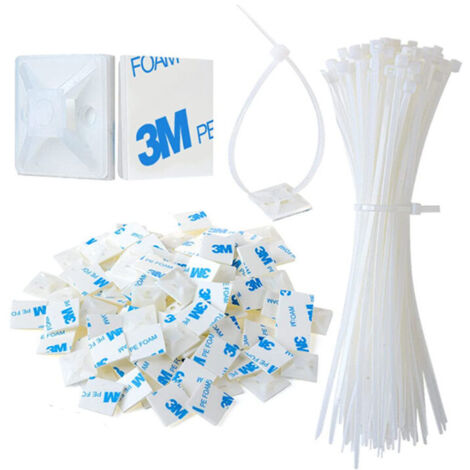 Set di fascette per cavi, Carivent 100 pezzi Fascette per cavi bianche ...