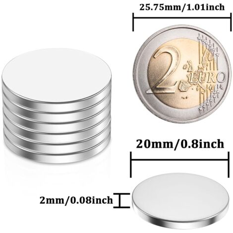 6 magneti rotondi, 20 magneti super potenti da 2 mm, magneti ...
