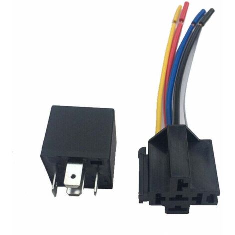 Relé SPDT de 5 pines, 12 V, 40 A, con conector ciruela de 5 cables