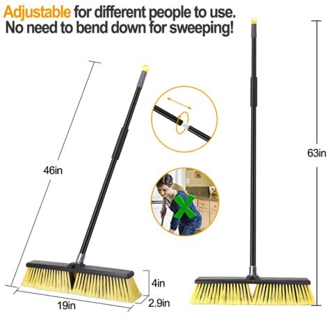 Escoba exterior de 45 cm (18 pulgadas) - Escoba resistente con mango de ...