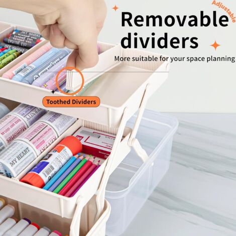 Caja de almacenamiento multifuncional de 3 niveles y 26,2 cm con ...