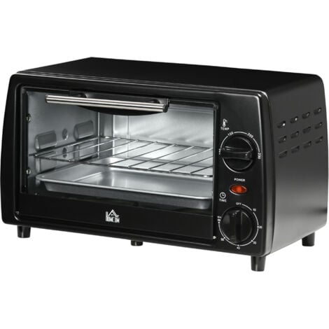 Mini four électrique 10L 1 grille et 1 plateau, température réglable de 100°C à 230°C, Minuteur ...