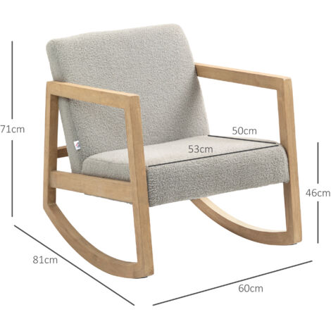 Fauteuil à bascule fauteuil allaitement rocking chair en tissu effet ...