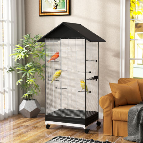 Cage oiseau sur pied volière oiseaux intérieure sur roulettes 2 ...