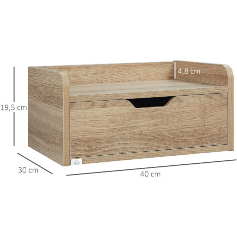 Lot de 2 tables de chevet murales tables de nuit suspendues tiroir ...