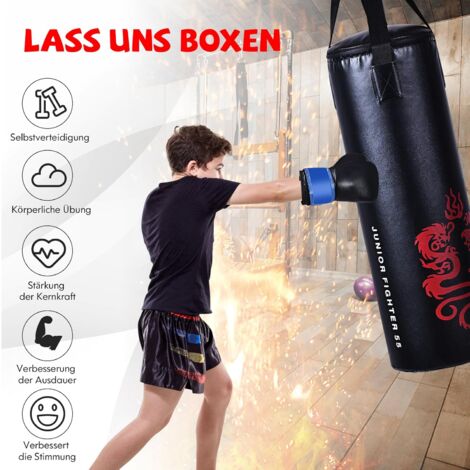 COSTWAY Schwerer Boxsack für Kinder, Punchingsack gefüllt & hängend mit ...