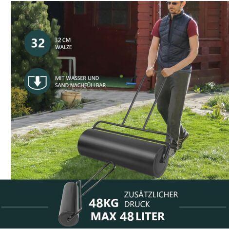 COSTWAY Rasenwalze Handwalze 48L, Gartenwalze mit Griff, Ø 32CM ...