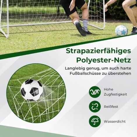 COSTWAY Fußballtor, Fussballtor wetterfest mit Netz & robustem Rahmen ...