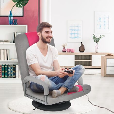 COSTWAY Bodenstuhl 360° drehbar, Bodensessel mit 6-Fach Verstellbarer ...