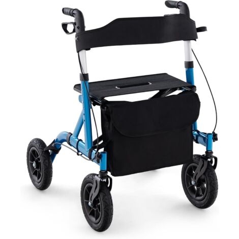 COSTWAY Rollator faltbar und leicht mit Sitz, Aluminium, bis 160 kg, 2 ...