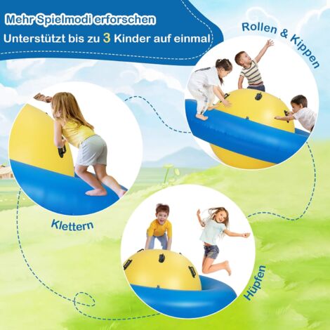 COSTWAY Aufblasbare Kuppelwippe für Kinder, 223 cm große Kinderwippe ...