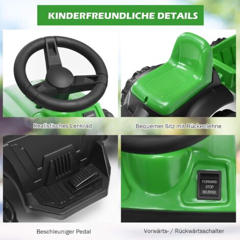 COSTWAY 6V Kinder Traktor mit abnehmbarem Anhaenger, Elektro Traktor 2 ...