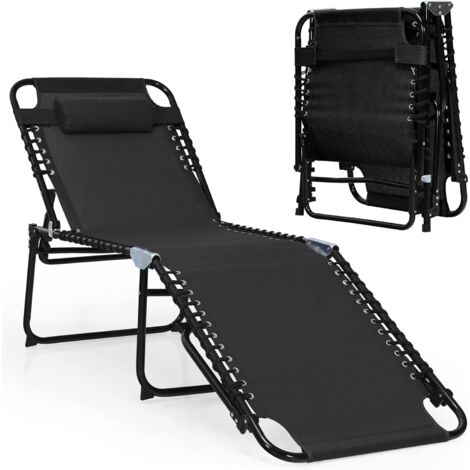 COSTWAY Klappbare Sonnenliege, Gartenliege 5 Stufen verstellbar ...