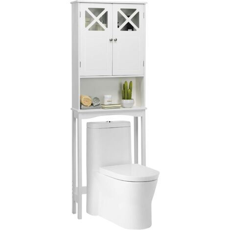 COSTWAY 2-türiges Toilettenregal, Waschmaschinenregal mit Schrank ...