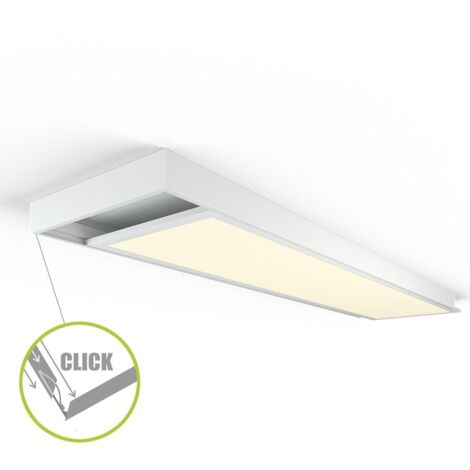 LED Panel Aufbaurahmen Click 120x30cm weiß Montagerahmen