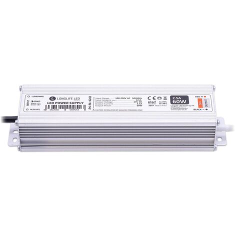 LED Netzteil 60W 24V 2.5A IP67 LongLife LED JLV-24060KA-S ...