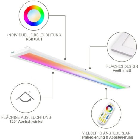 RGB+CCT LED Panel 120x15cm inkl. MiBoxer Smarthomesteuerung 24W 24V ...